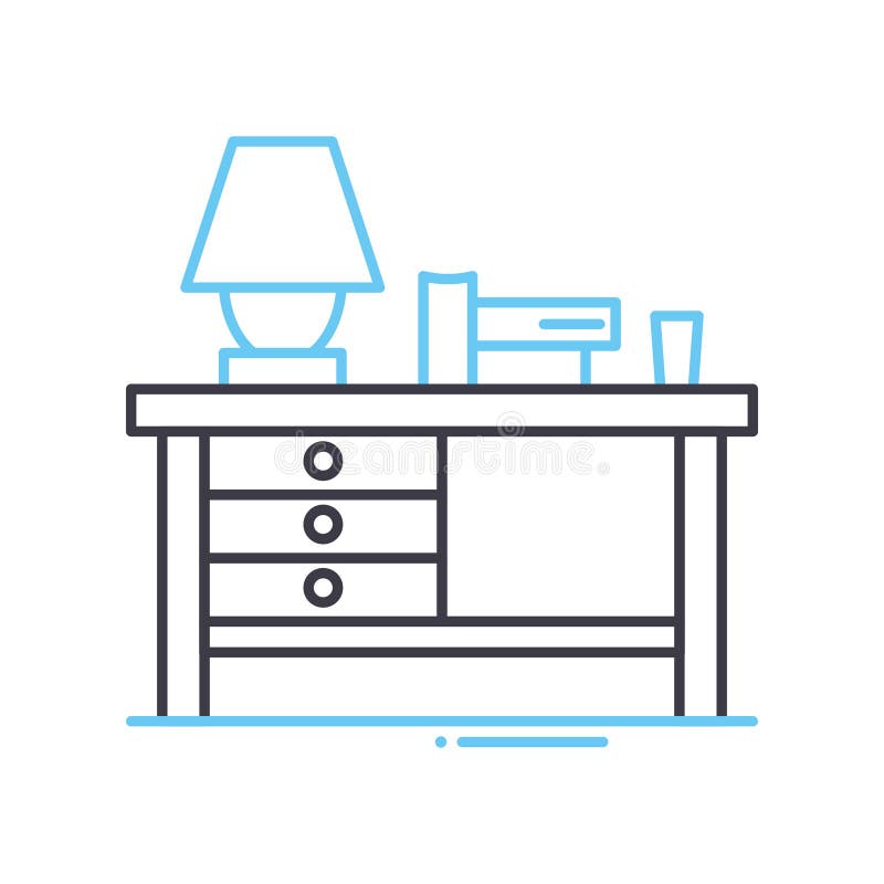 Table Lamp Line Icon, Outline Symbol, Vector Illustration, Concept Sign ...