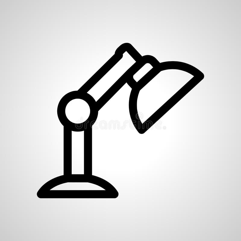 Table Lamp Line Icon, Reading Lamp Simple Icon Stock Vector ...