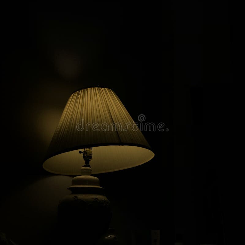 Table lamp at night stock photo. Image of weak, lake - 149974532