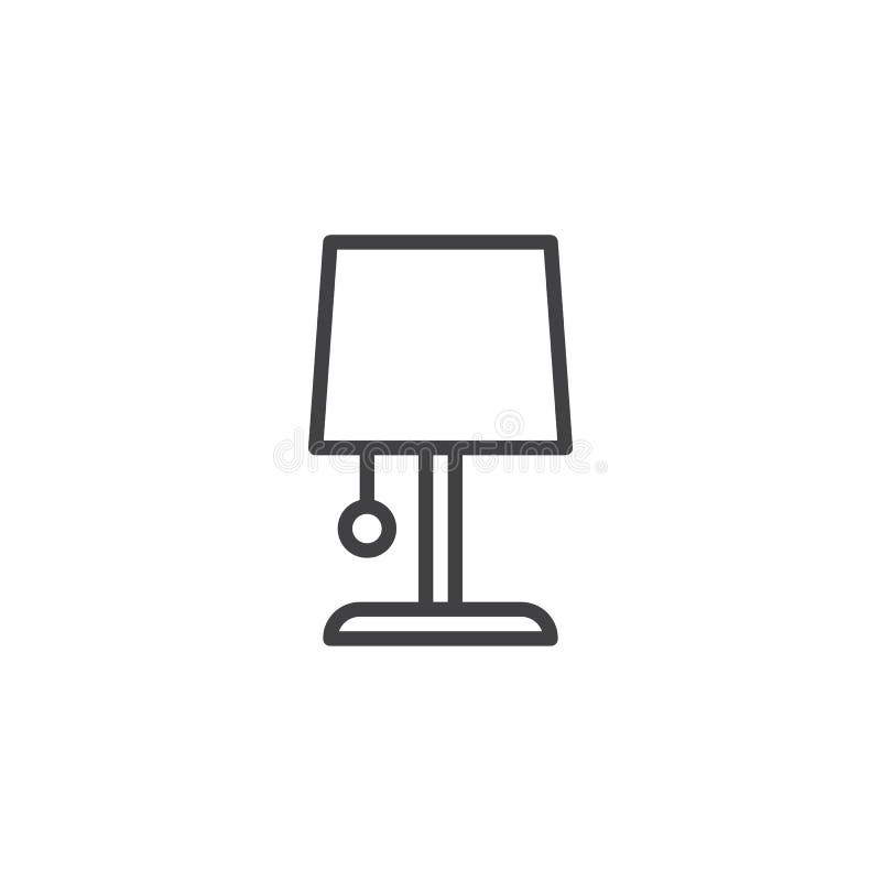Table lamp outline icon stock vector. Illustration of house - 117120861