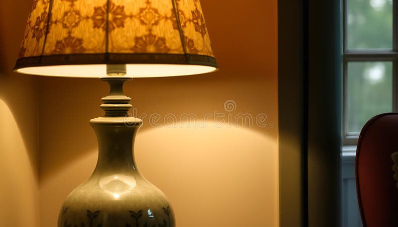 Table Lamp with Patterned Shade, Interior Lighting, Home Decor, Ambient ...
