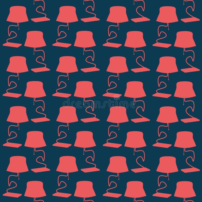 Table Lamp Seamless Pattern in Abstract Hand Drawn Style. Stock ...