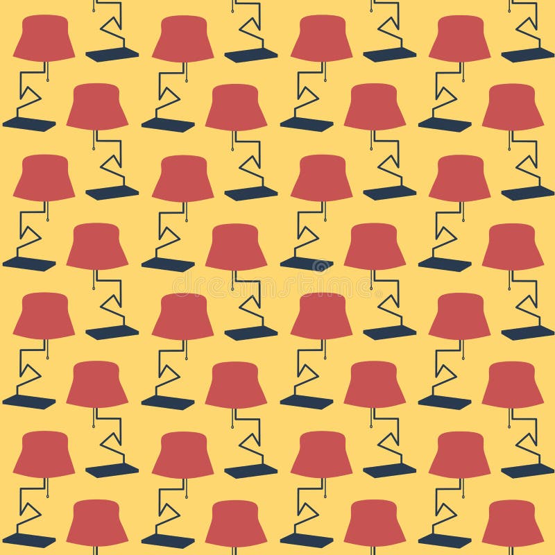 Table Lamp Seamless Pattern in Abstract Hand Drawn Style. Stock ...