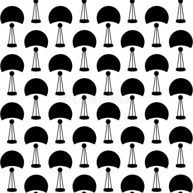 Table Lamp Seamless Pattern in Abstract Hand Drawn Style. Stock ...