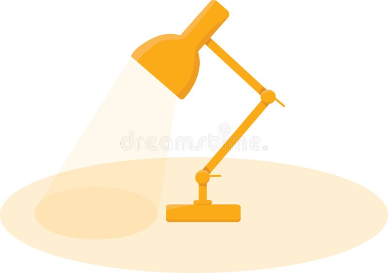 Table Lamp with a Shadow from the Light. Vector Stock Illustration ...