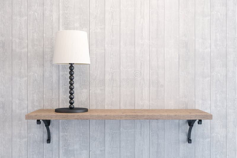 Table lamp on the shelf stock photo. Image of object - 55213042