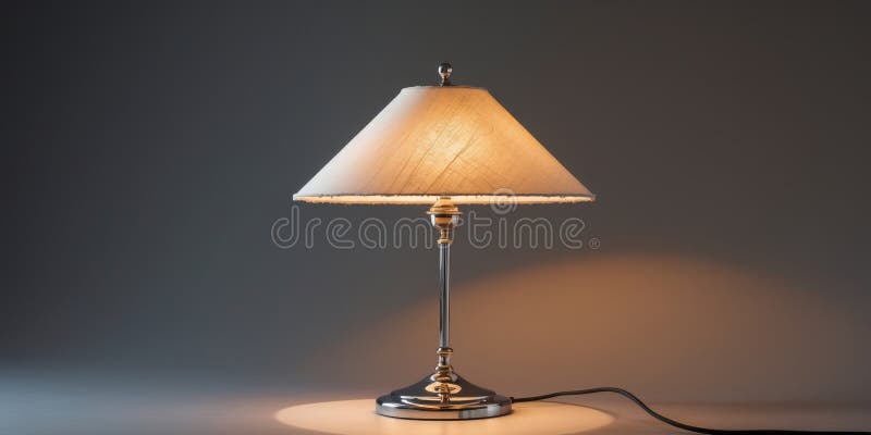 Table Lamp with Soft Glow Warm Light a Close Up of a Table Lamp. Stock ...