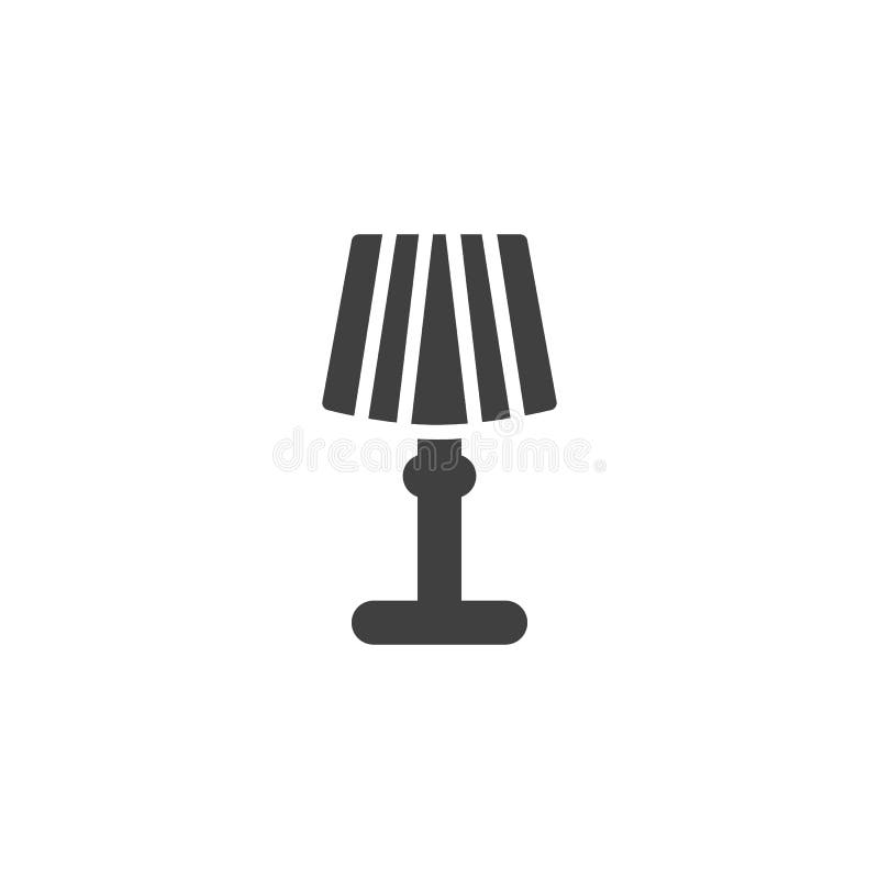 Table lamp vector icon stock illustration. Illustration of symbol ...