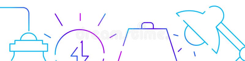 Table Lamps Related Horizontal Banner or Border Template. Flat Gradient ...