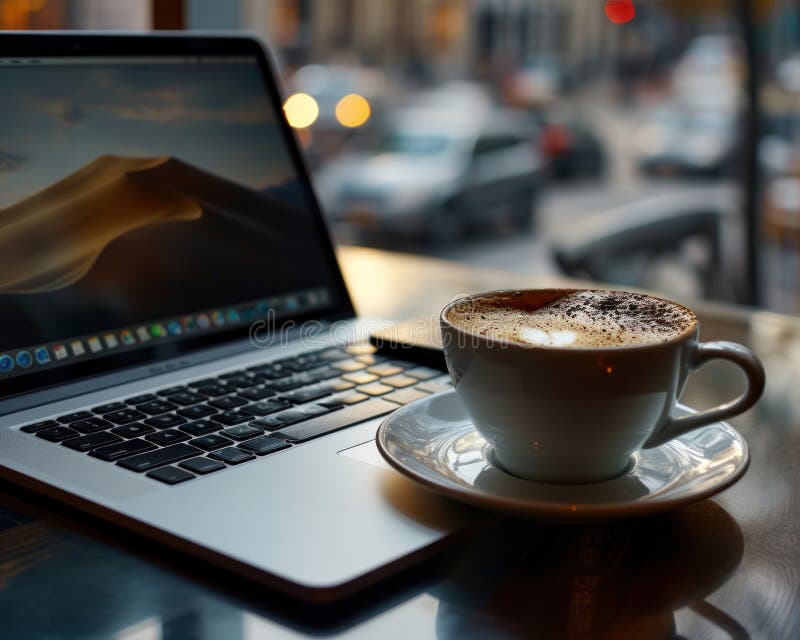 Table with Laptop Coffee Cup and Smartphone, Coffee Mug Image Hd Stock ...