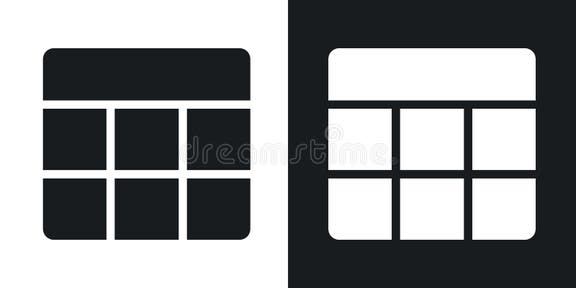 Table Layout Icon Set. Web Excel Data Table Vector Symbol. Spreadsheet ...