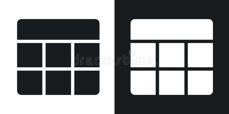 Table Layout Icon Set Web Excel Data Table Vector Symbol Spreadsheet 6575