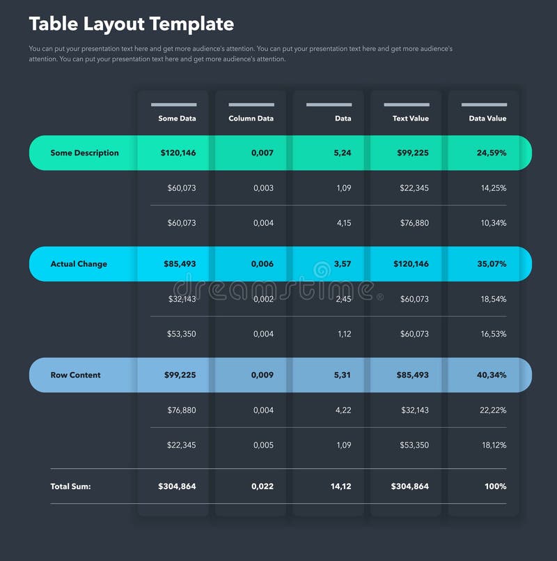 Total Sum Row Dark Version Stock Illustrations – 9 Total Sum Row Dark ...