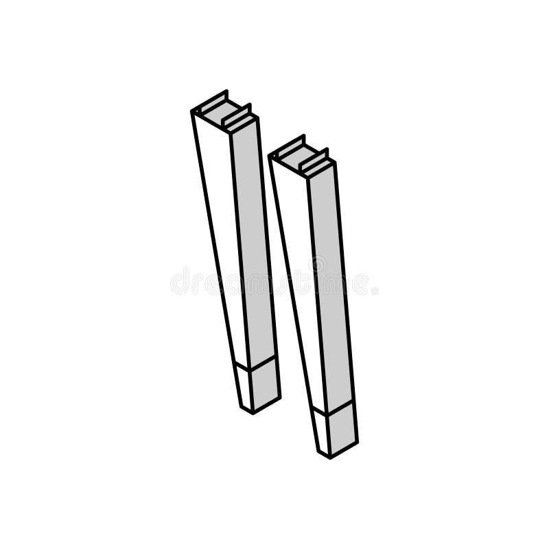 Table Leg Hardware Furniture Fitting Isometric Icon Vector Illustration