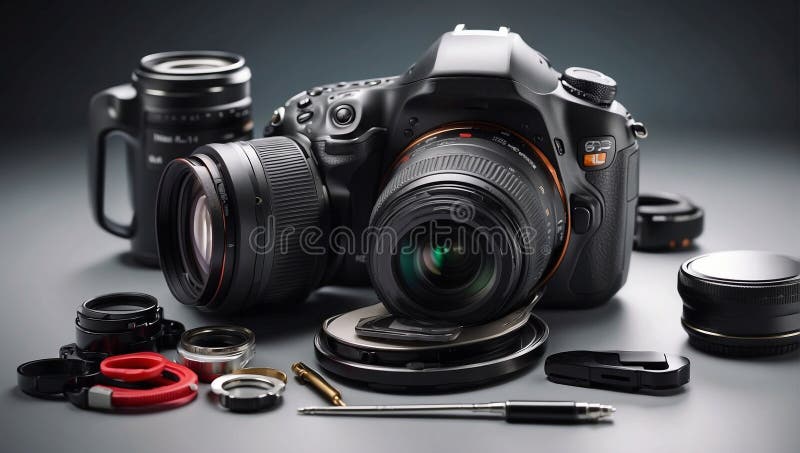 The Camera is Lying on the Table, Next To it are Tools for Repairs and ...