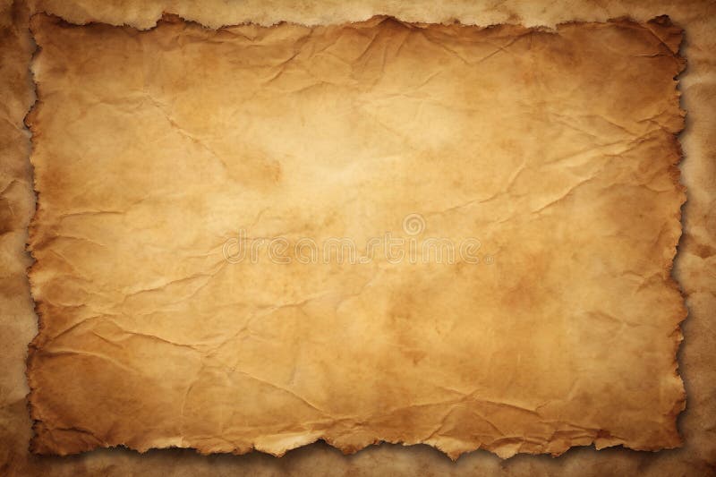 On the Table Lies a Rectangle of Aged Brown Paper with a Border Stock ...