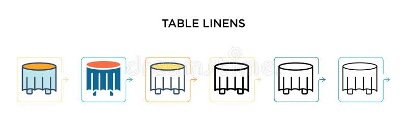Table Linens Vector Icon in 6 Different Modern Styles. Black, Two ...