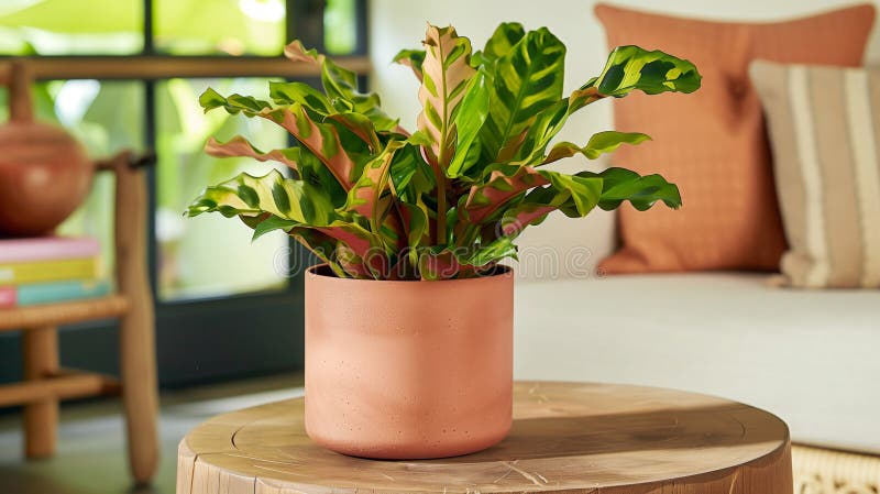 On the Table in the Living Room Potted Indoor Plant, Modern Interior ...