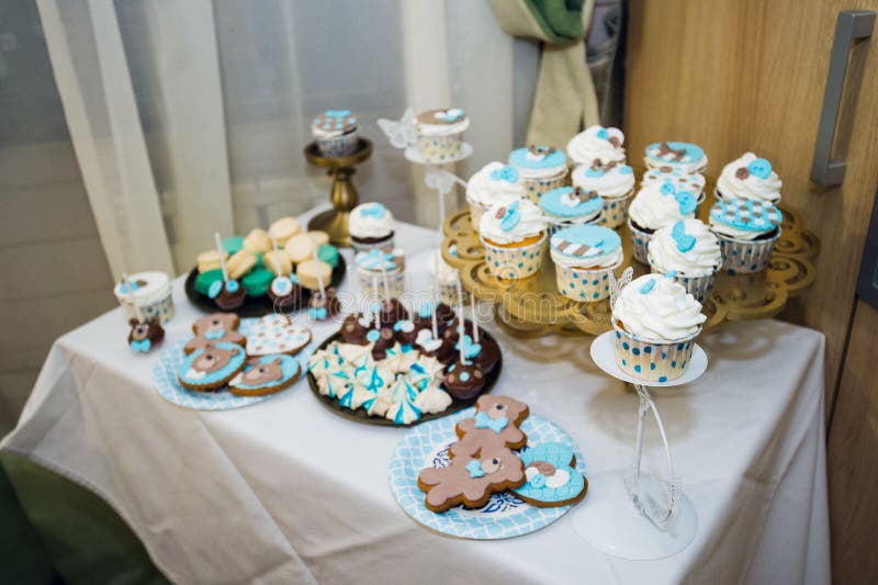 Table with Loads of Cakes, Cupcakes, Cookies and Cakepops. Stock Photo ...