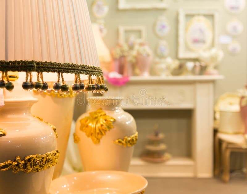 Table Luxury Lamp, Yellow Colors Stock Image - Image of equipment ...