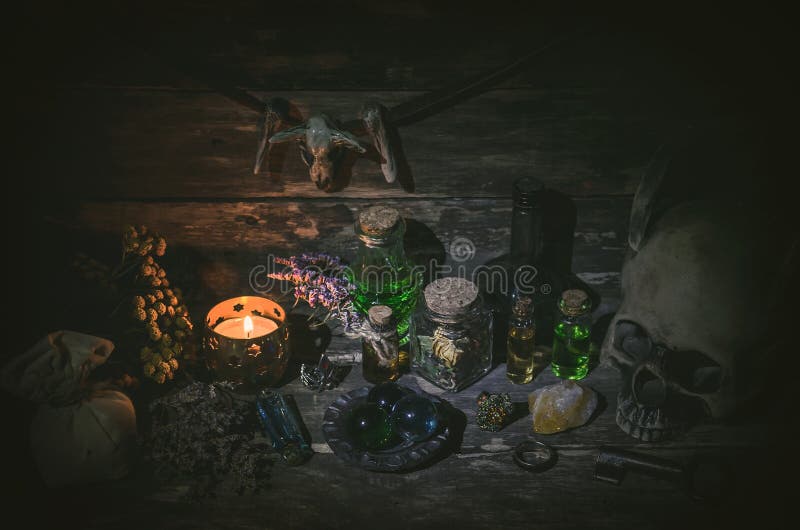 Table of magic. stock photo. Image of ritual, forerunner - 129790132