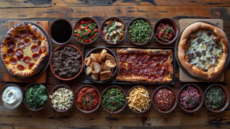 A Table with Many Different Types of Food on it, AI Stock Photo - Image ...