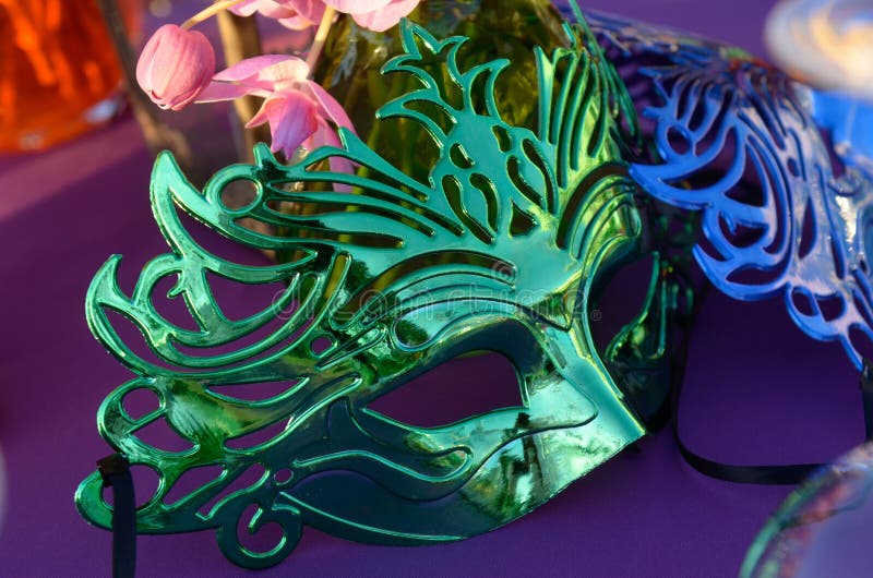 Table mask decoration. stock image. Image of festive - 70912667