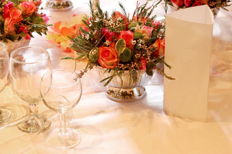 Table Menu stock image. Image of organza, decoration, petal - 1320261