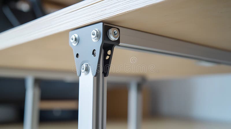 A Table with a Metal Frame and a Silver Base Stock Photo - Image of ...