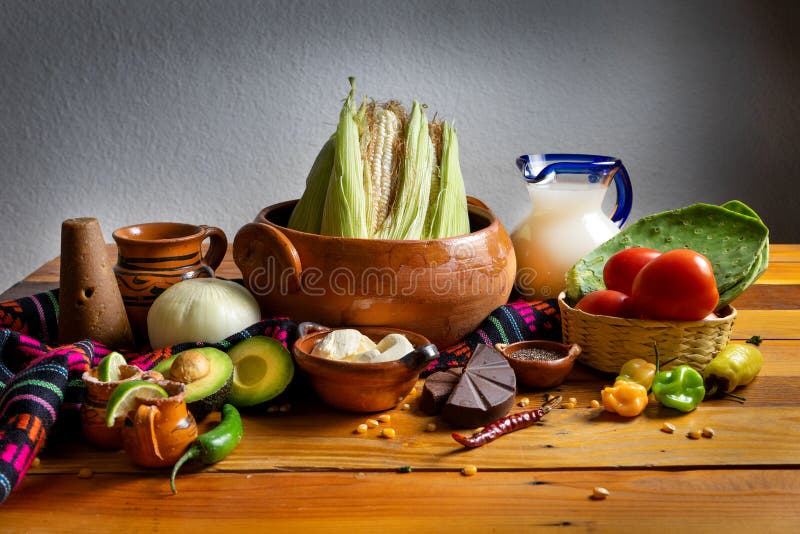 Table with Mexican Ingredients Stock Image - Image of cuisine, closeup ...