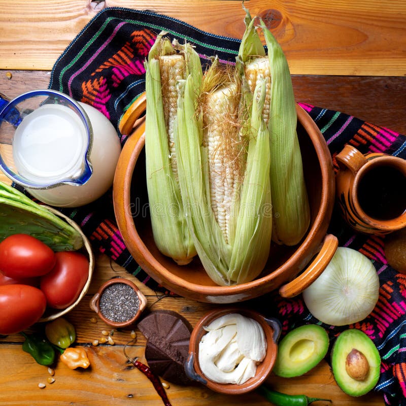 Table with Mexican Ingredients Stock Photo - Image of food, dish: 171063424