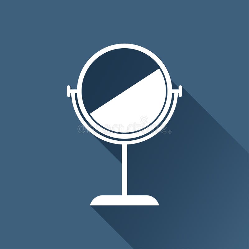 Table Mirror with Abstract Reflection Illustration. Interior Item Flat ...