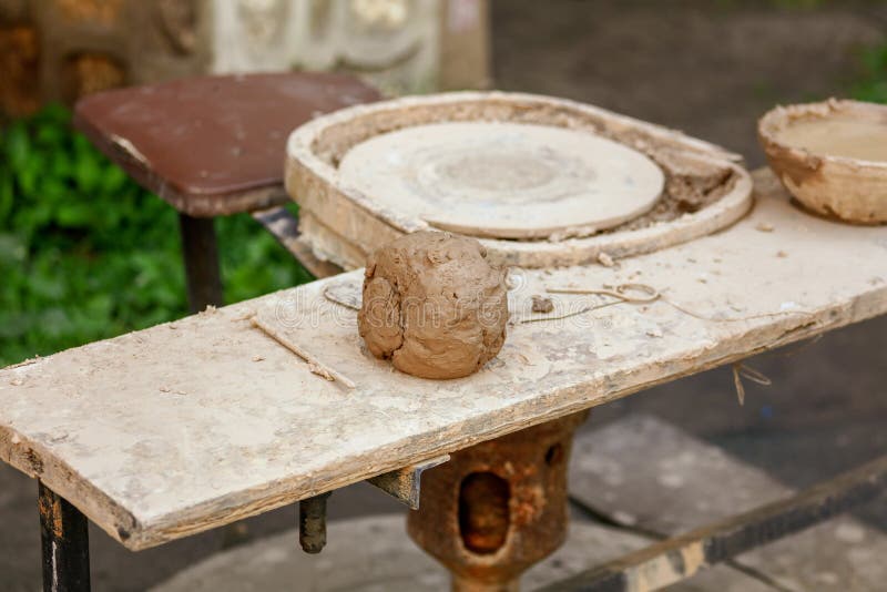 Table For Modeling Dishes From Clay Stock Photo - Image of hobby, brown ...