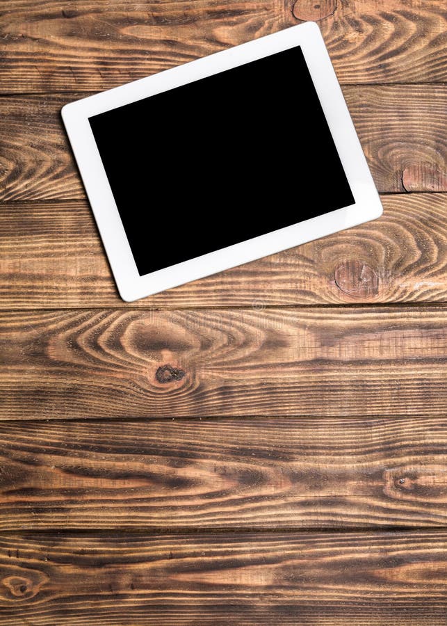Modern Digital Tablet on White Wooden Background Stock Photo - Image of ...