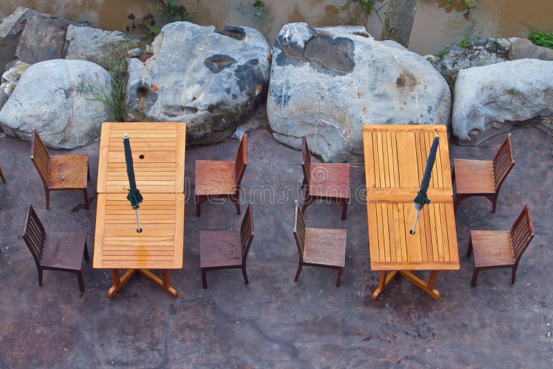 Table in the morning stock image. Image of buliding, empty - 26870327