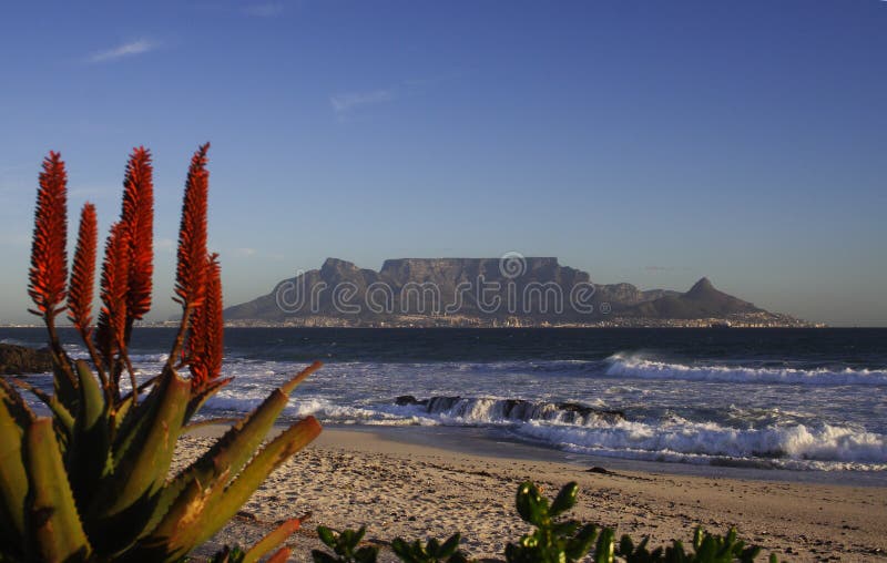 Table Mountain Beach , View from Blouberg Cape Town Stock Image - Image ...