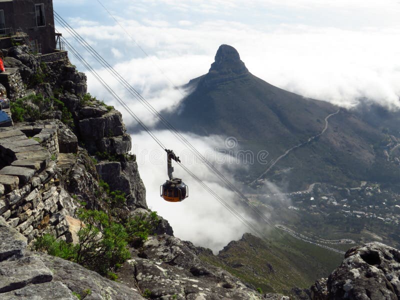 The Table Mountain Cable Car in Cape Town. Stock Photo - Image of ...