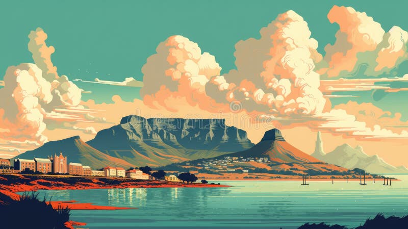 Table Mountain Cape Town Stock Illustrations – 607 Table Mountain Cape ...
