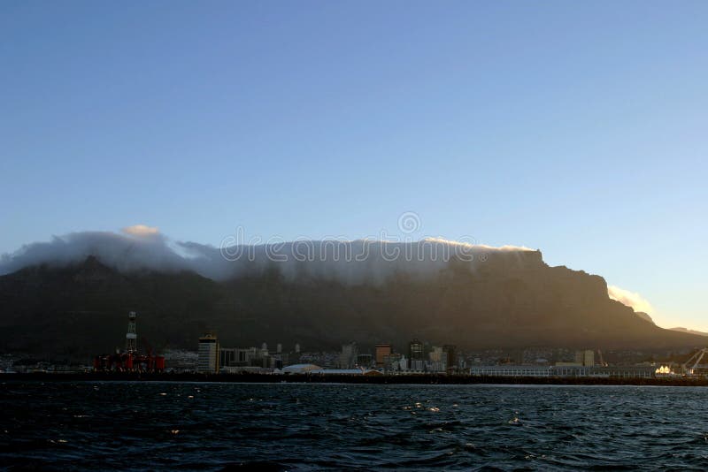 Table Mountain Sunset In South Africa Cape Town Silhouette Stock Image ...