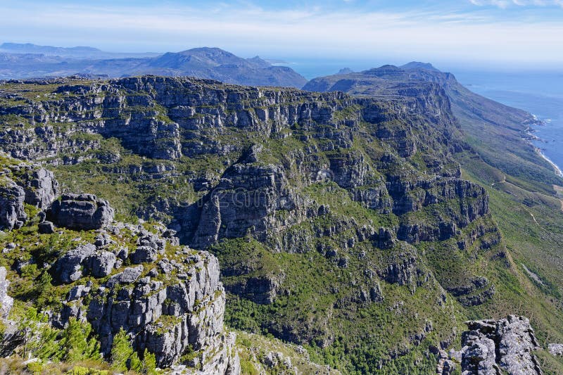 Table Mountain Top, Cape Town, South Africa Stock Photo - Image of ...
