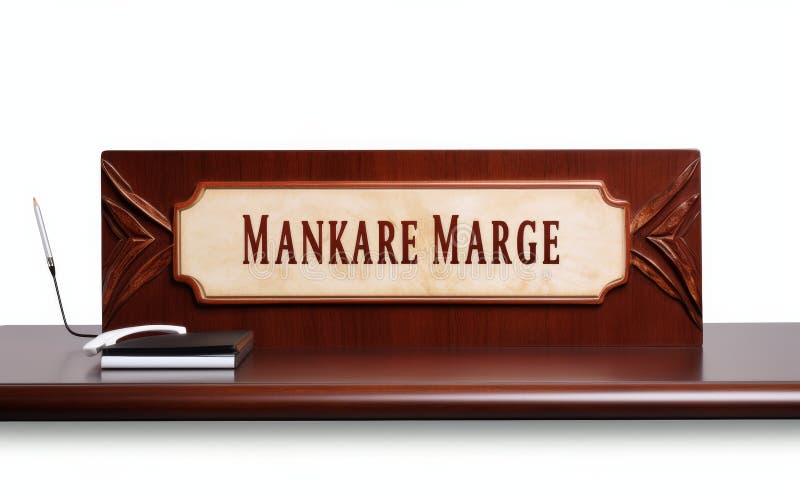 A Table with Name Plate stock illustration. Illustration of sign ...