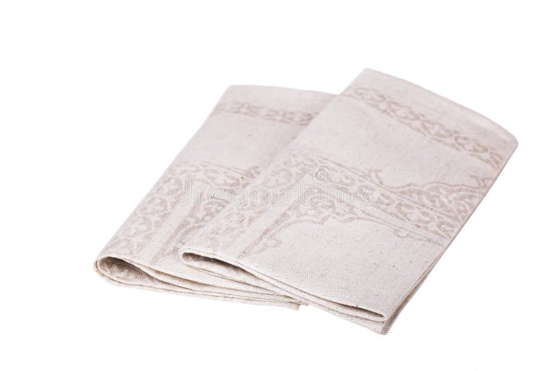 Table Napkins on White Background Isolated Stock Photo - Image of clean ...