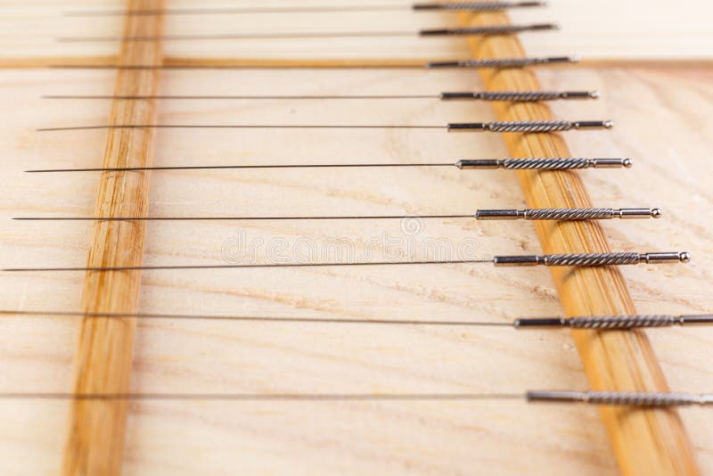 Table with Needles for Acupuncture. Silver Needles for Traditional ...
