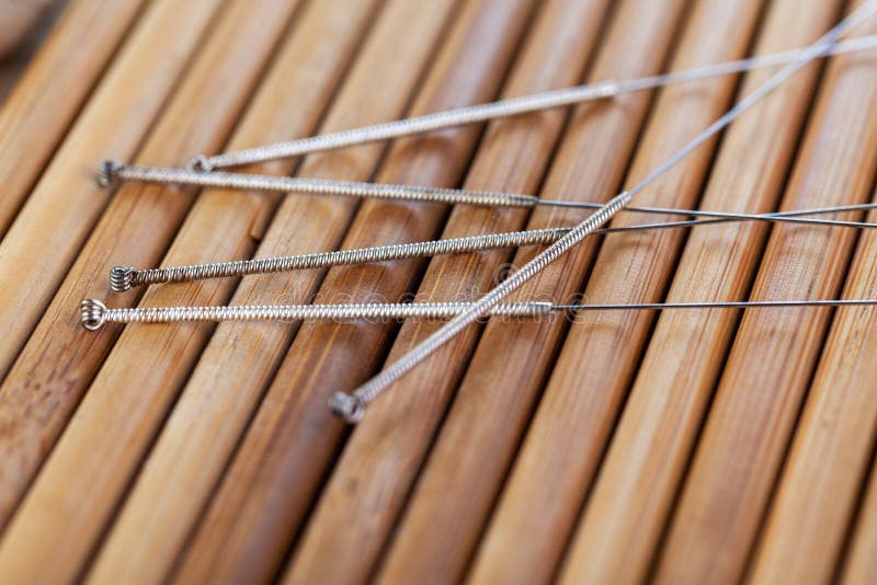 Table with Needles for Acupuncture. Silver Needles for Traditional ...