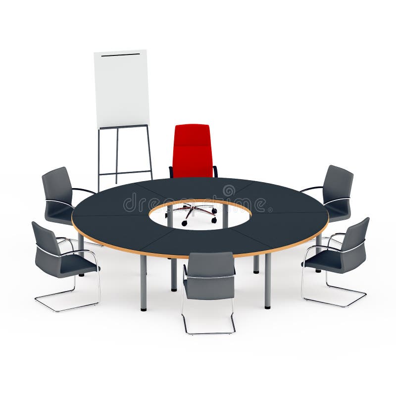 Table for Negotiations with a Red Chair Stock Illustration ...