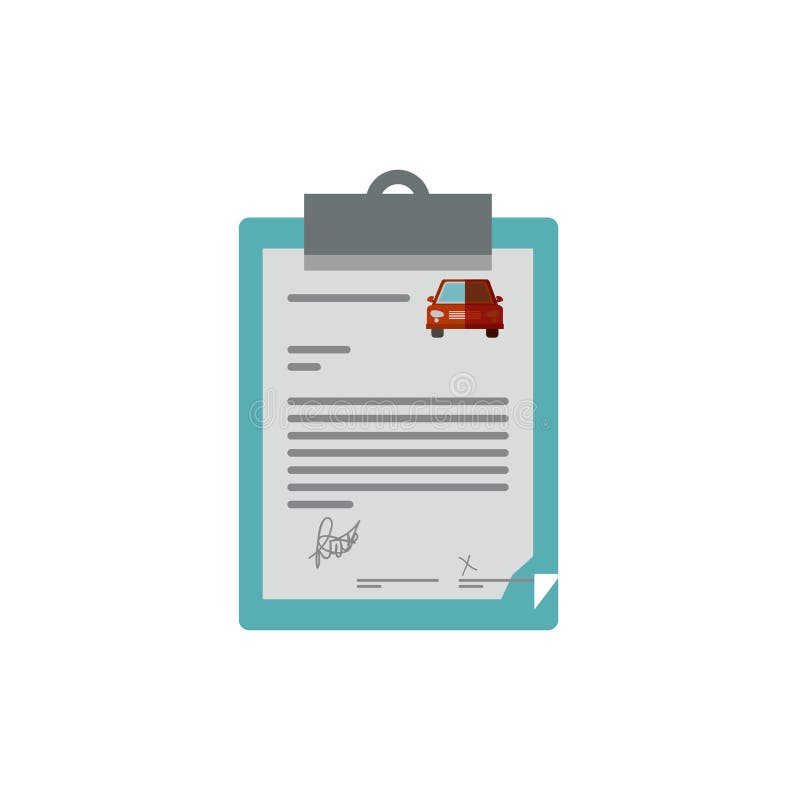 Table Notepad with Car Contract Stock Vector - Illustration of care ...