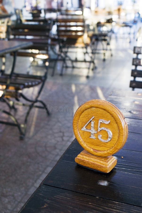 Table number in cafe. stock image. Image of outdoors - 20054601