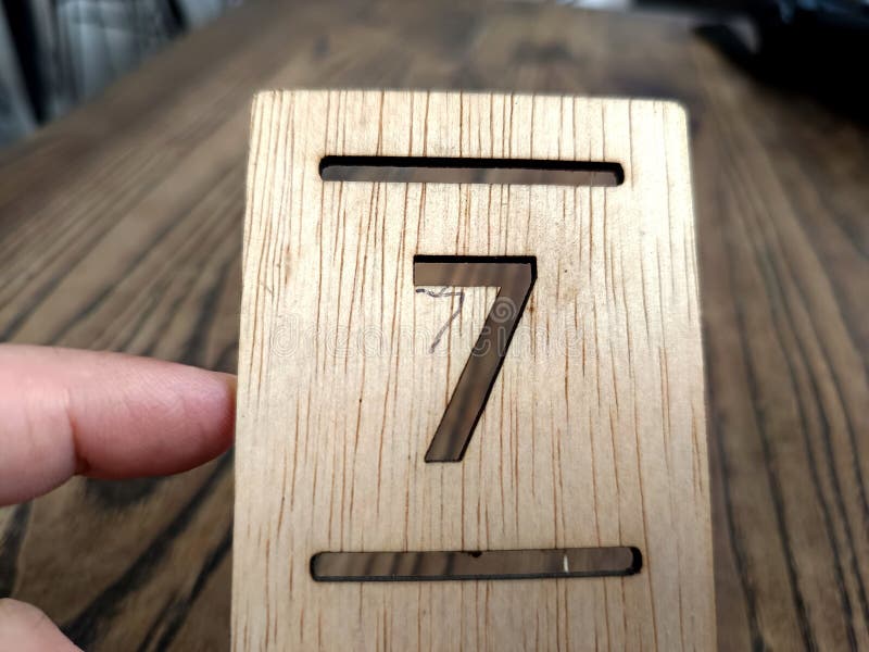 Table Number Seven Made from Wood Stock Photo - Image of table, wood ...