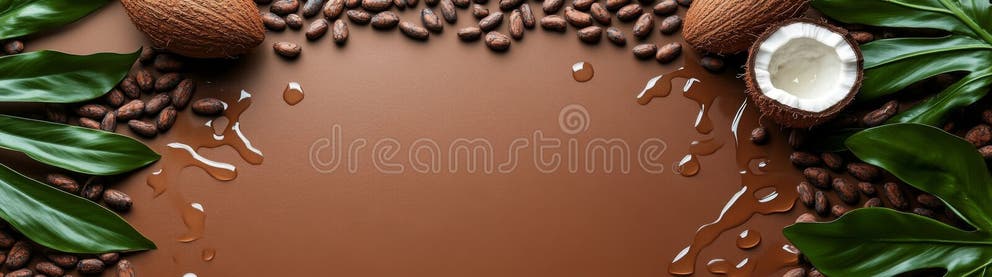 A Table with Nuts and Coconuts Close Up Stock Image - Image of foliage ...