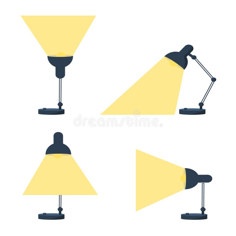 Table Office Retro Desktop Lamp Lighting. Bright Business Ideas Set ...